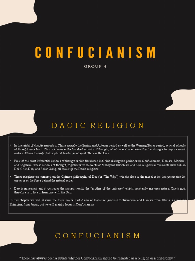 Confucianism Group 4 | PDF | Confucianism | Analects Confucianism Group 4 | PDF | Confucianism | Analects