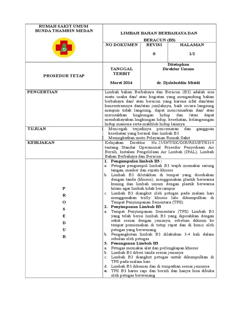 Sop Limbah b3 - Compress | PDF