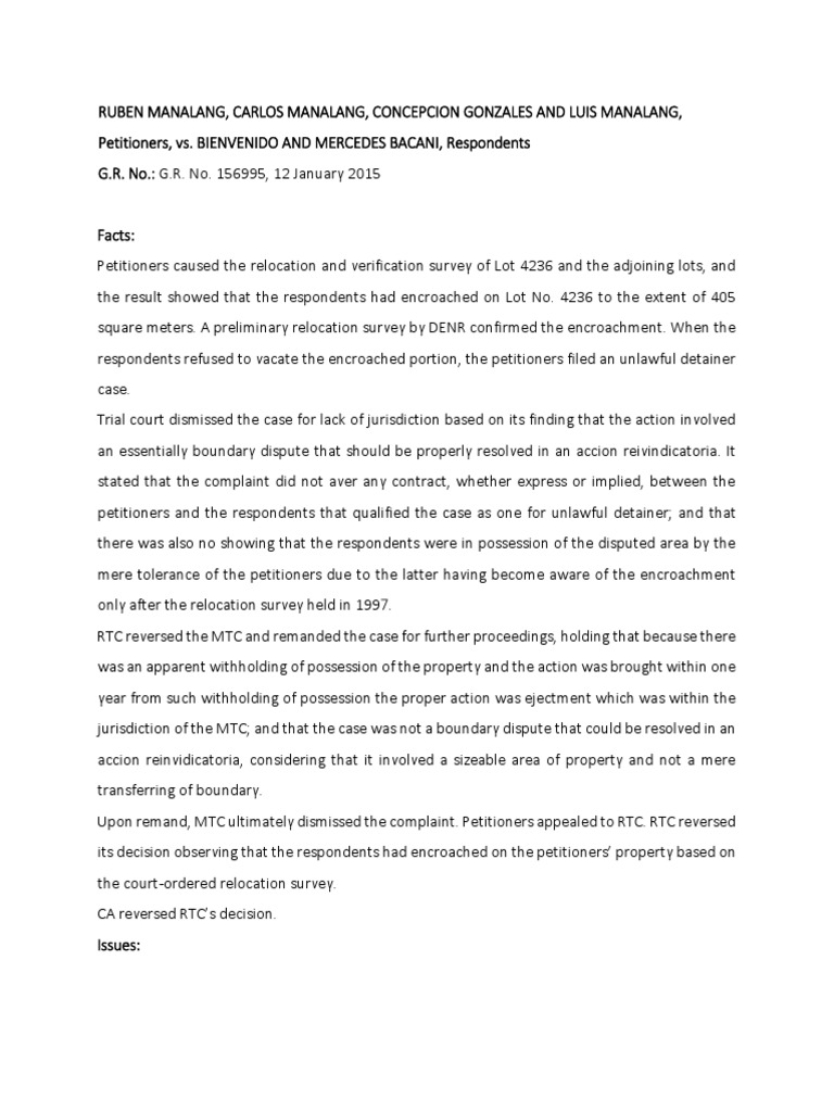 Manalang Vs Bacani | PDF | Complaint | Appeal Manalang Vs Bacani | PDF | Complaint | Appeal
