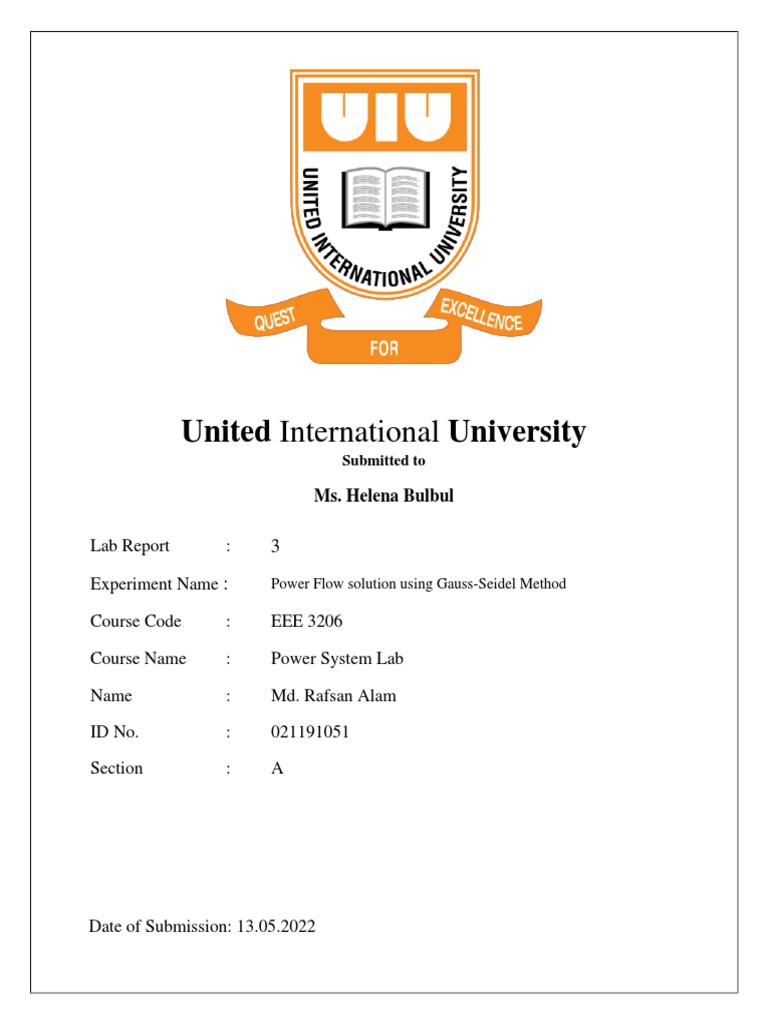 Solving the Power Flow Problem Using the Gauss-Seidel Iteration Method: A Case Study | PDF ...