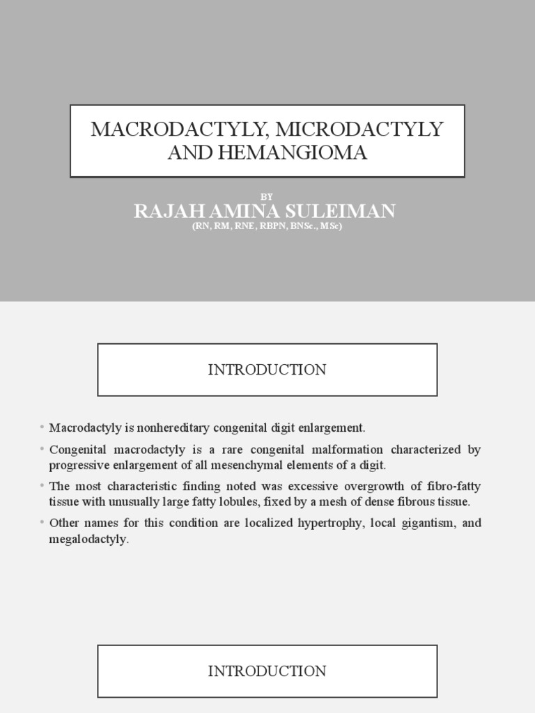 Microdactyly, Macrodactyly and Hemangioma | PDF | Diseases And ...