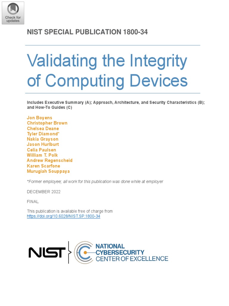 Validating The Integrity of Computing Devices | PDF | Computer Security | Security