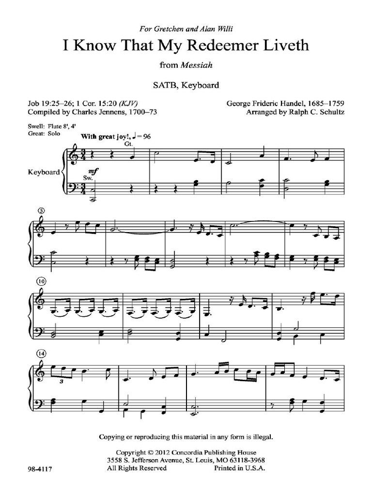 I Know That My Redeemer Liveth | PDF