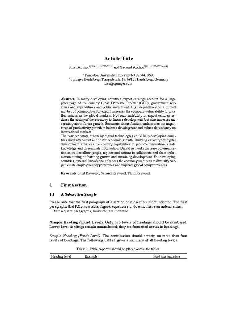 Springer Template | PDF | Economic Growth | Economies