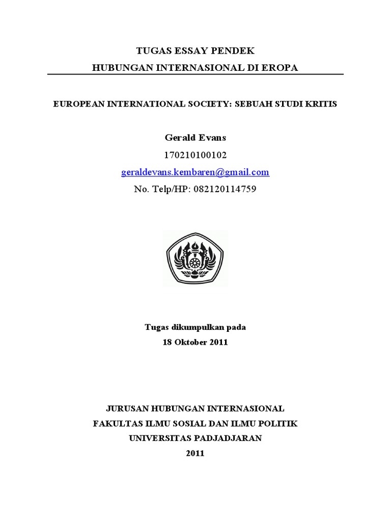 Analisis European International Society | PDF