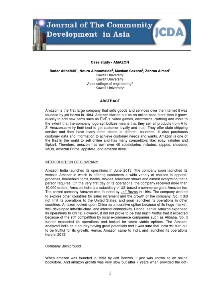 Case Study AMAZON | PDF