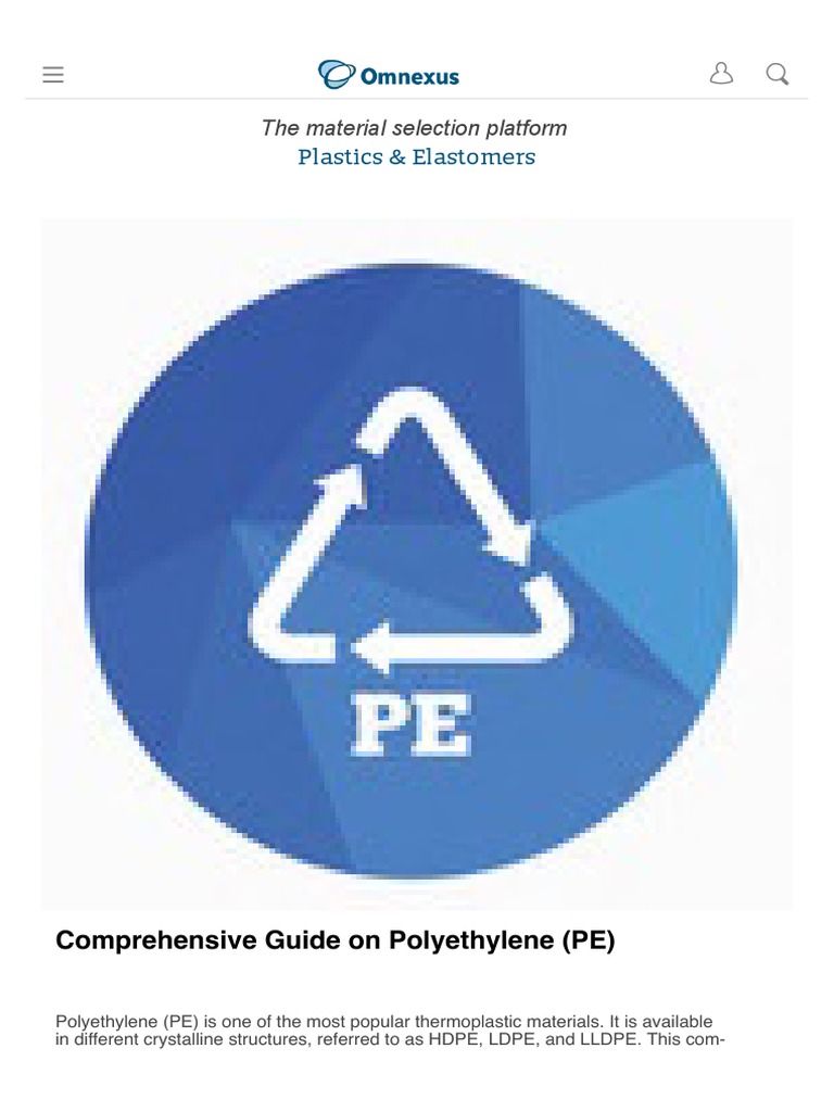 Polyethylene (PE) - Properties, Uses & Application | PDF | Polyethylene ...