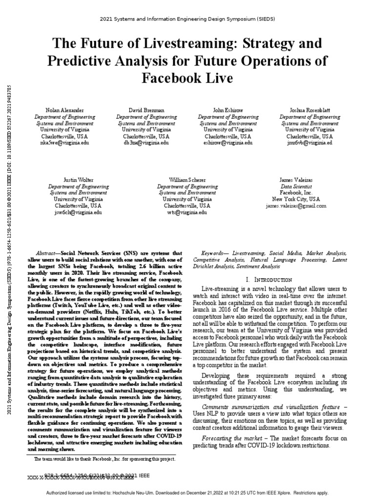 GELESEN FB Live The Future of Livestreaming Strategy and Predictive Analysis For Future ...