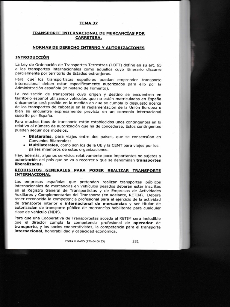 Autorizaciones Transporte Internacional | PDF | Transporte | España