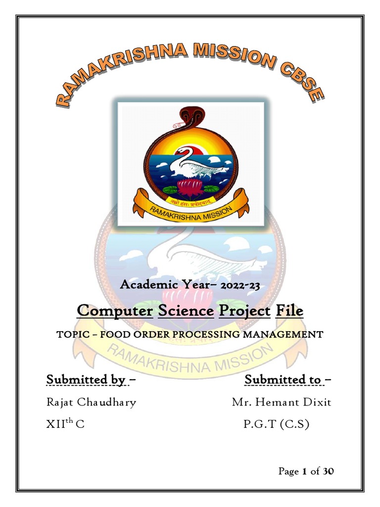 Investigatory Project By Rajat Chaudhary Pdf Software Testing Programming