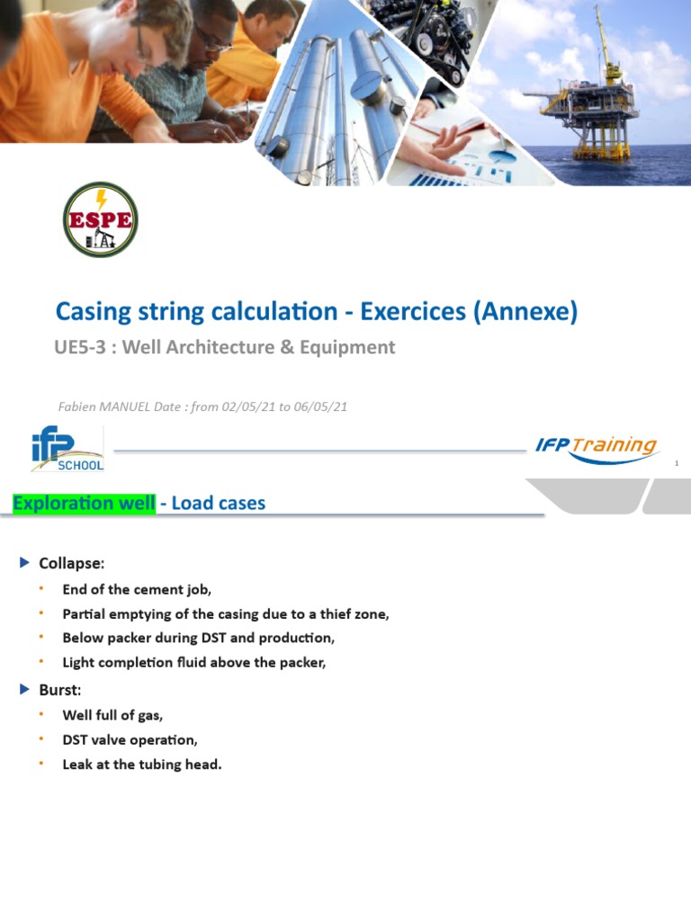 Casing String Calculations for Wells | PDF | Casing (Borehole) | Buoyancy