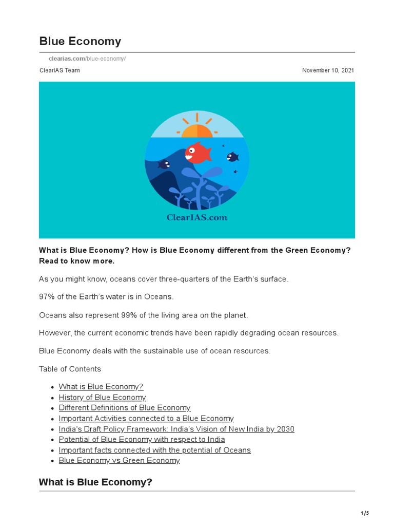 Blue Economy | PDF | Environmental Social Science | Economies
