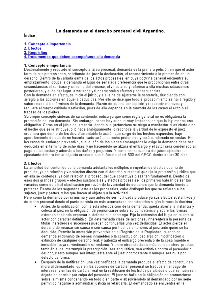 La Demanda en Derecho Procesal Civil | PDF | Demanda judicial | Ley ...