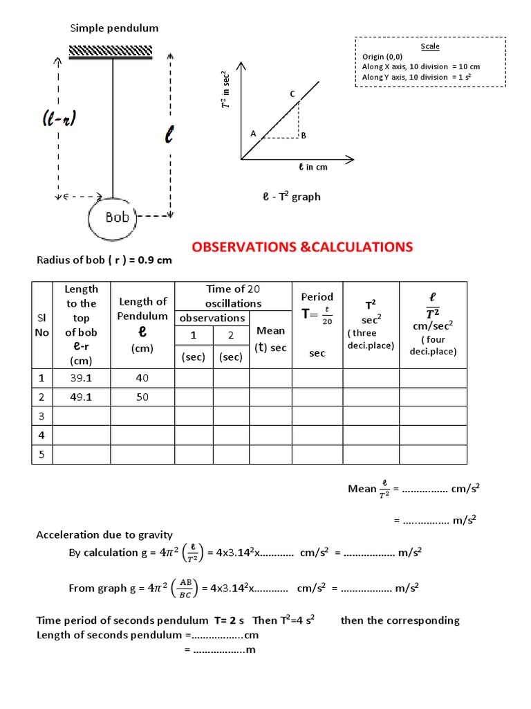 Exp 5 Simple Pendulum | PDF | Pendulum | Physical Quantities