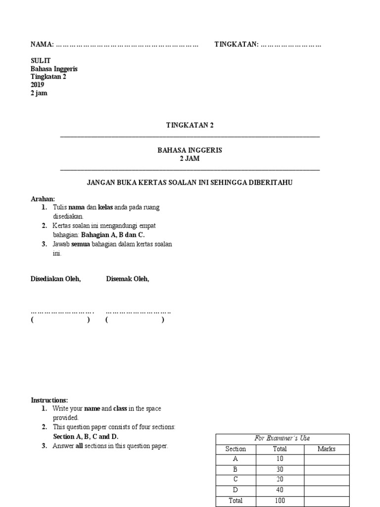 Pat KSSM T2 Bi V2 | PDF