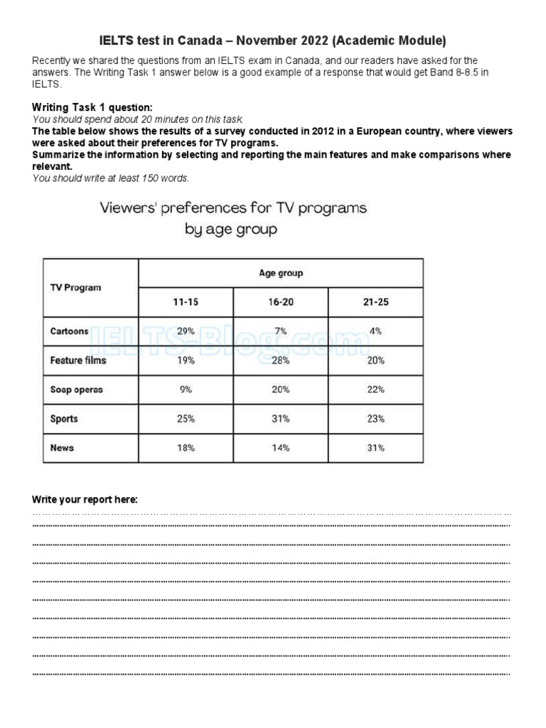 (HW) Real Writing Task 1 Question-Table | PDF | Games & Activities ...