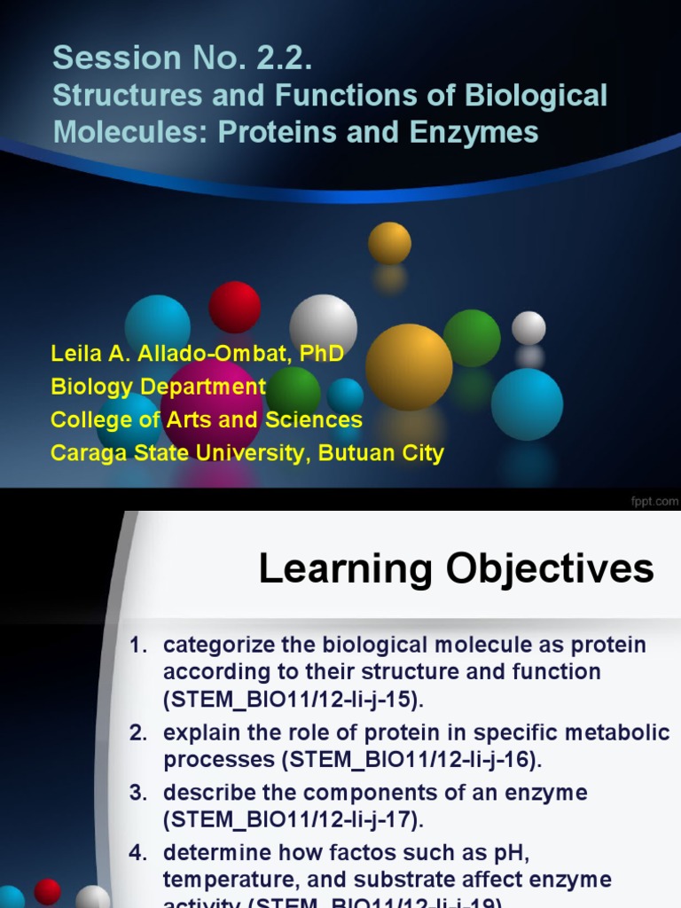 Session No. 2.2. Biological Molecules - Proteins and Enzymes | PDF ...