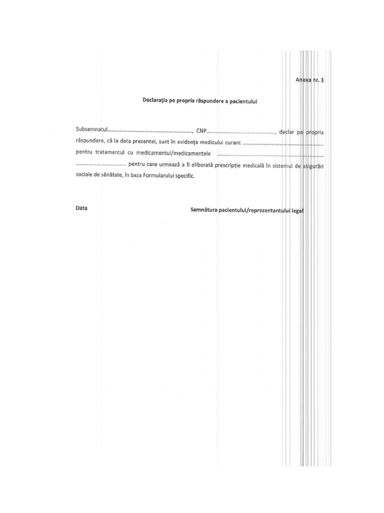Declaratie Proprie Raspundere Anexa 3 | PDF