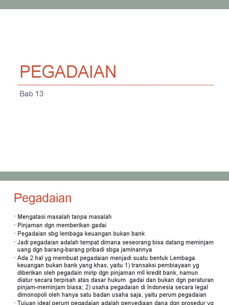 Bab 13 Pegadaian | PDF