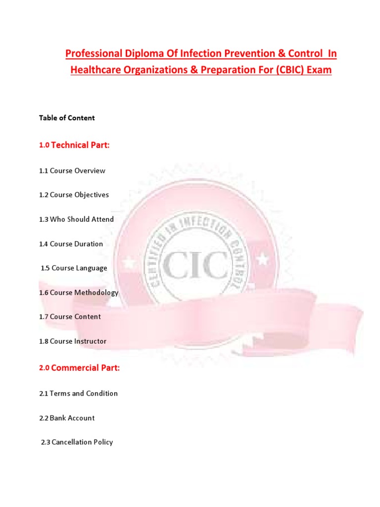 Cbic Course Proposal 2022 | PDF | Infection | Preventive Healthcare