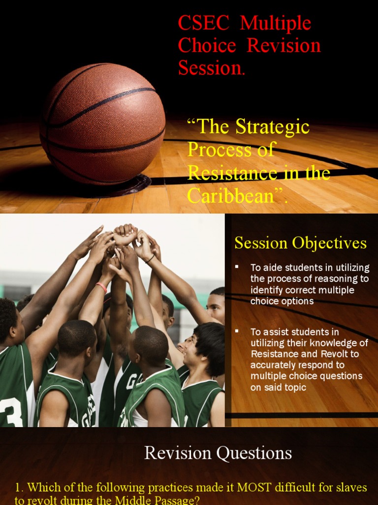 CSEC Multiple Choice Revision Session | PDF | Slavery | African Diaspora