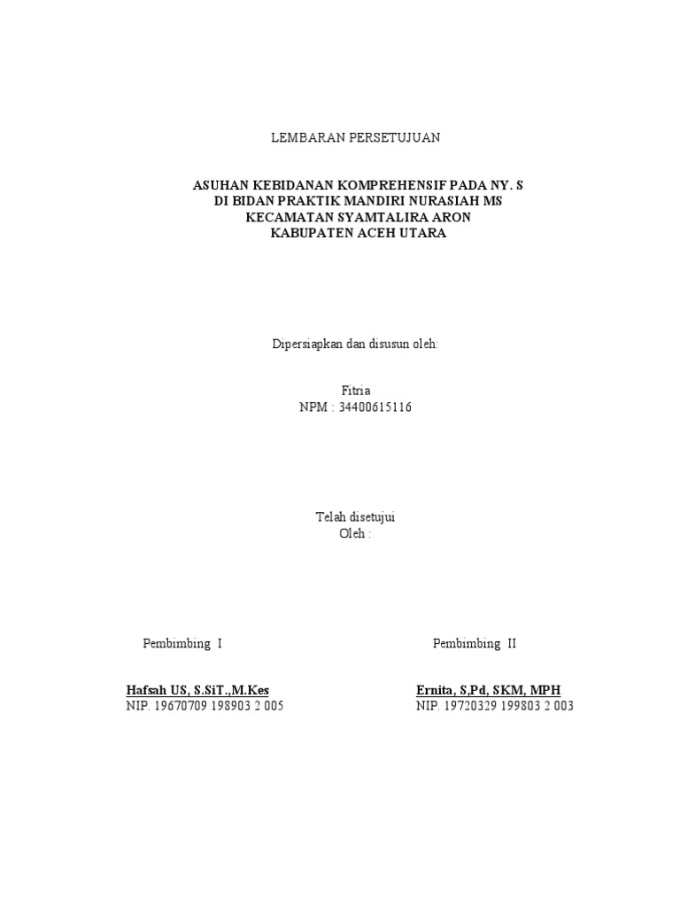 Lembar Persetujuan Lta | PDF