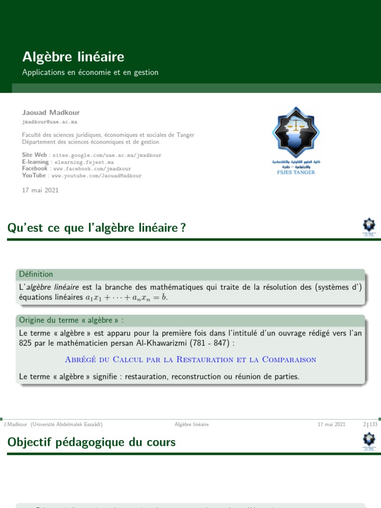 Trace d'une matrice 2x2 en algèbre | PDF | Matrice (Mathématiques ...