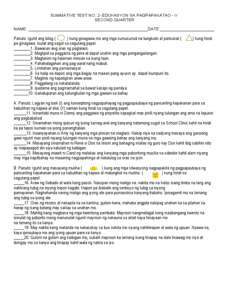 Esp Summative 2 | PDF