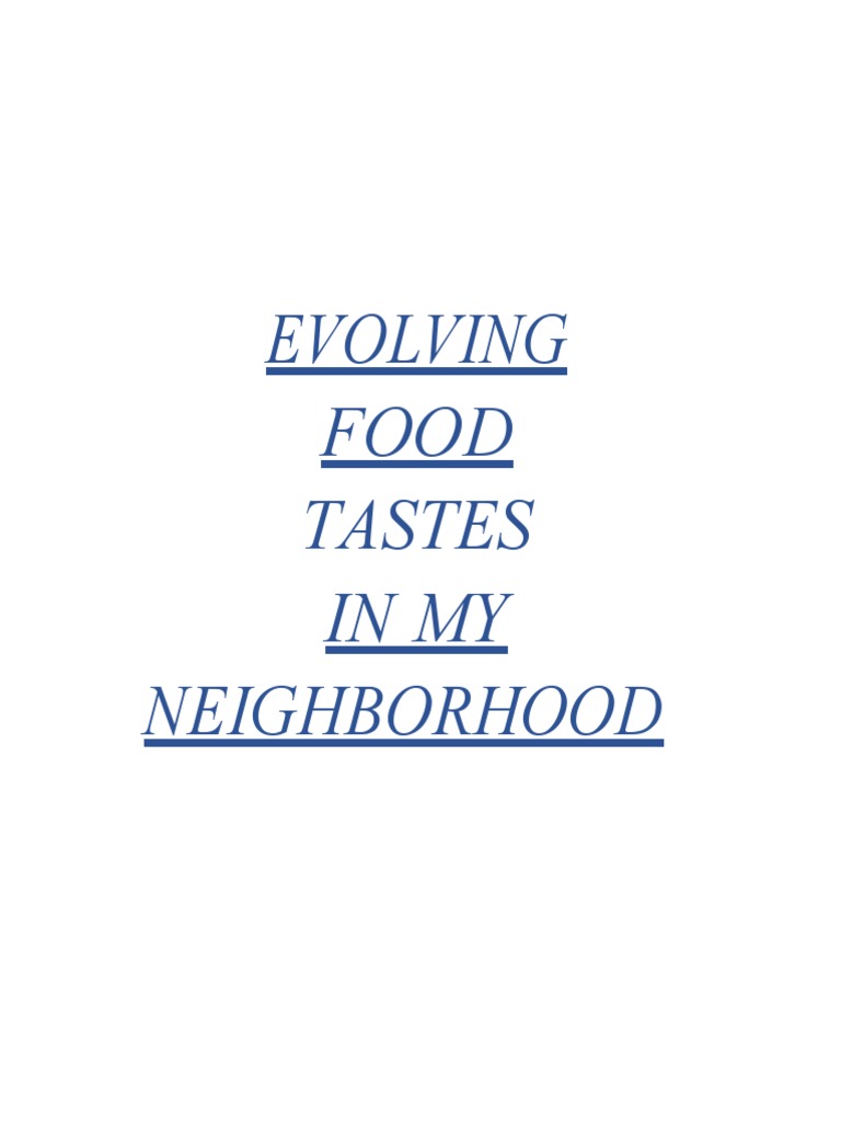 Evolving Tastes and Food Preferences | PDF | Taste | Foods