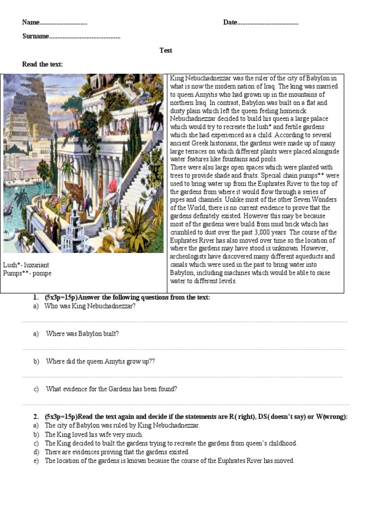 Teswt Unit 2 | PDF | Babylon | Nebuchadnezzar Ii