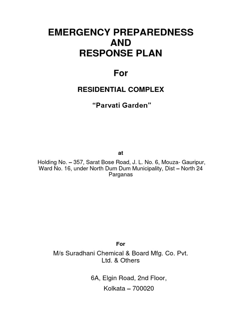 Residential Complex - Emergency Response Plan | PDF | Emergency ...