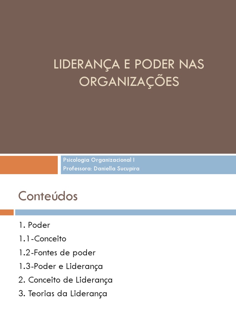 Liderança e Poder Nas Organizações | PDF | Poder (social e político ...