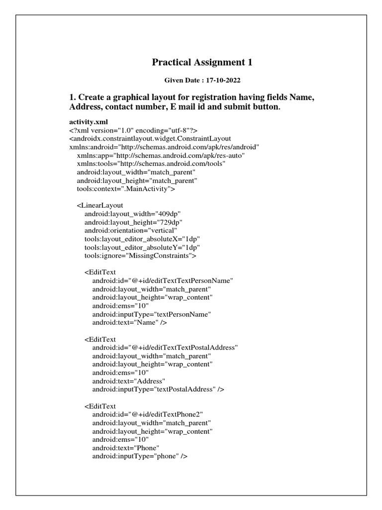 MAD1 | PDF | Android (Operating System) | Screenshot