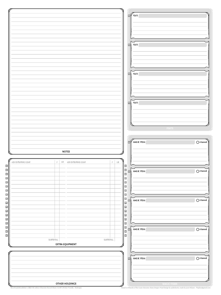 3 1 Extended Automated Character Sheet Pdf Role Playing Games Tsr