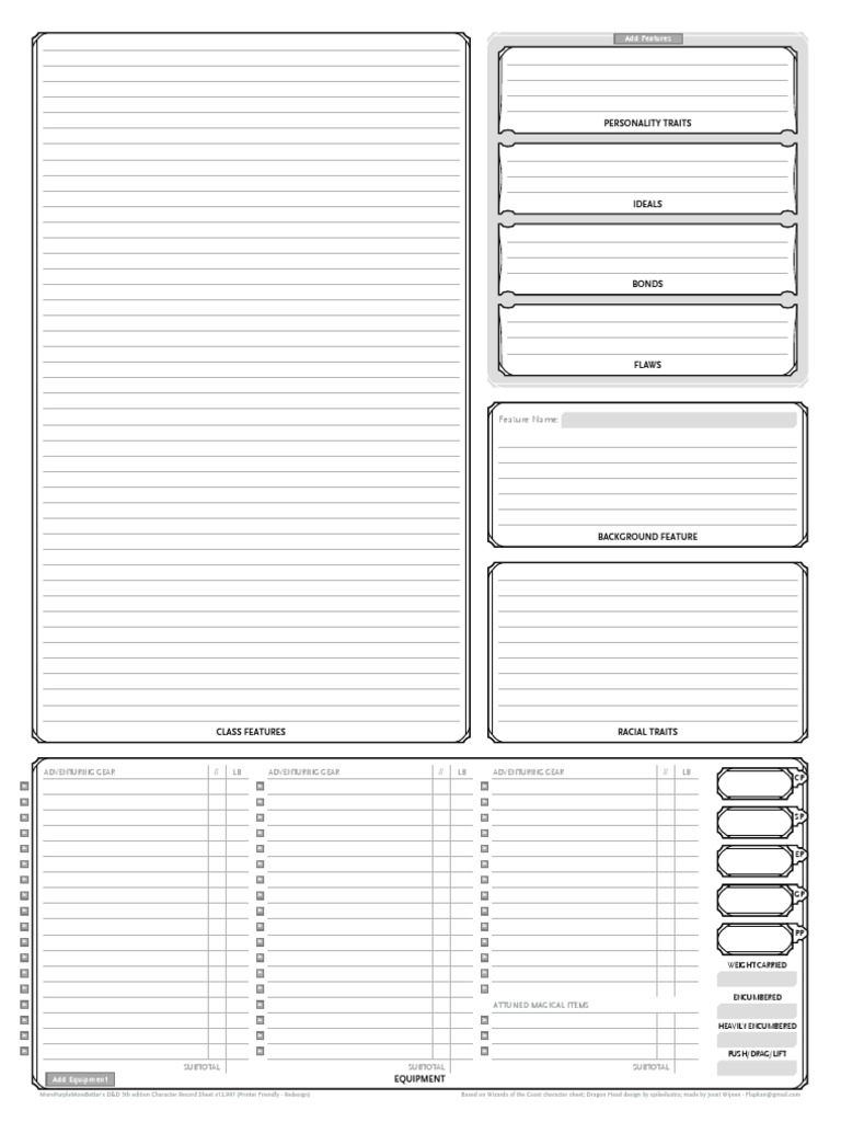 2-1-Extended Automated Character Sheet | PDF | D20 System | Fantasy