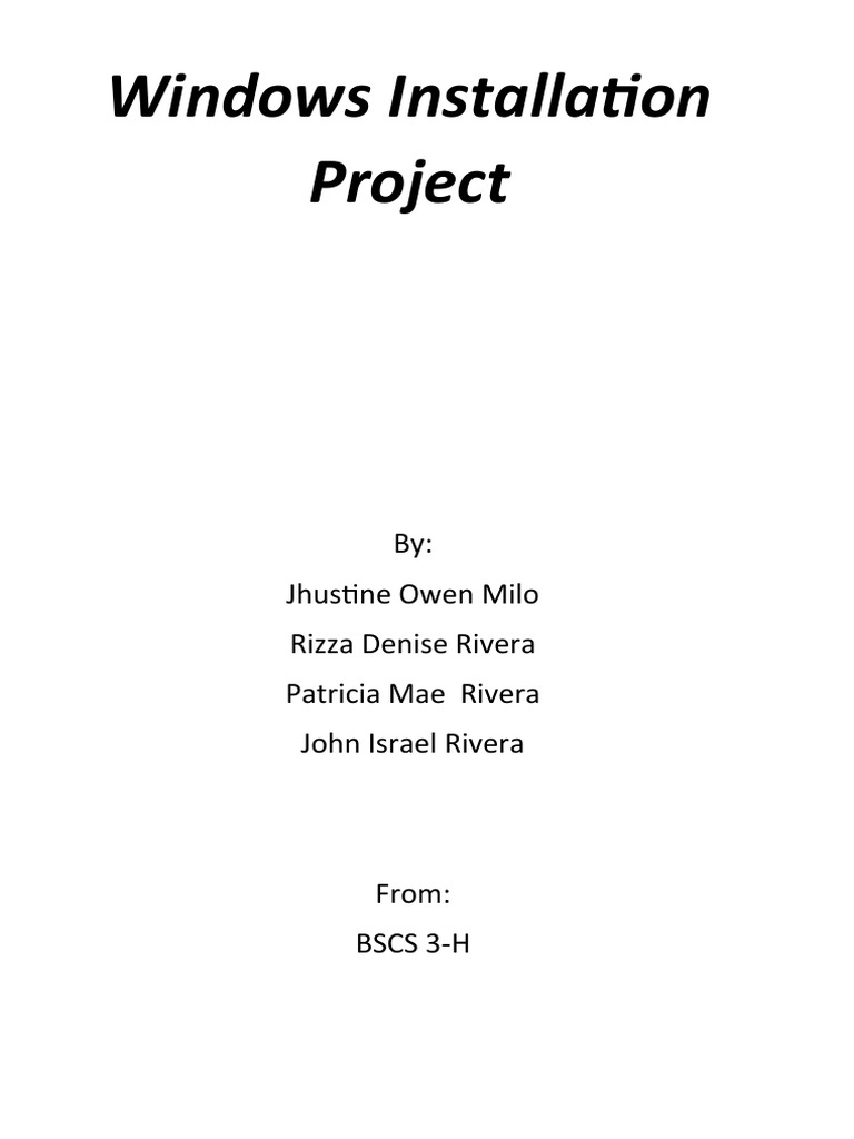 Windows Installation Project Documentation | PDF | Windows 10 | Computer Hardware