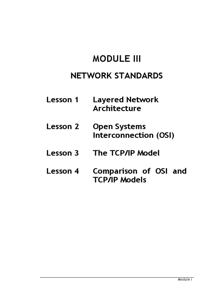 Module III Lesson 1 - 4 | PDF | Osi Model | Internet Protocol Suite