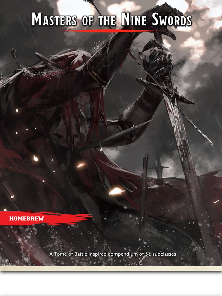 Masters of The Nine Swords - A Tome of Battle Inspired 5e Compendium ...