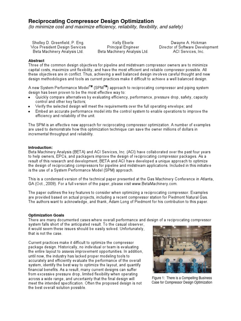Recip Compressor Design Optimization | PDF