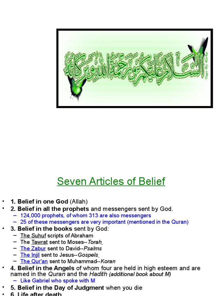 Seven Articles | PDF | Prophets And Messengers In Islam | Tawhid