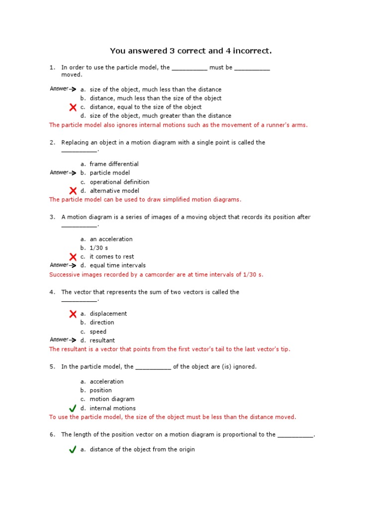 Particle Model and Motion Diagrams Explained | PDF | Force | Velocity