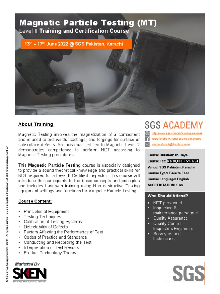SGS Training - MT Level II Training and Certification | PDF ...