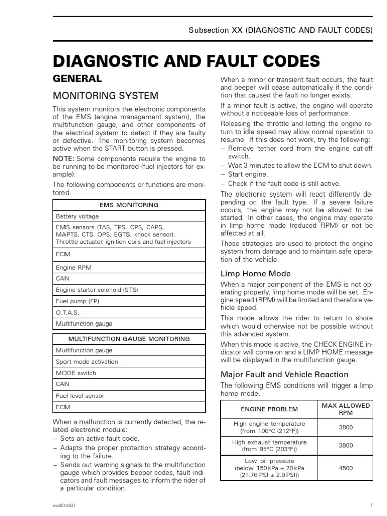 Diagnostic Fault Codes Overview | PDF | Fuse (Electrical) | Troubleshooting