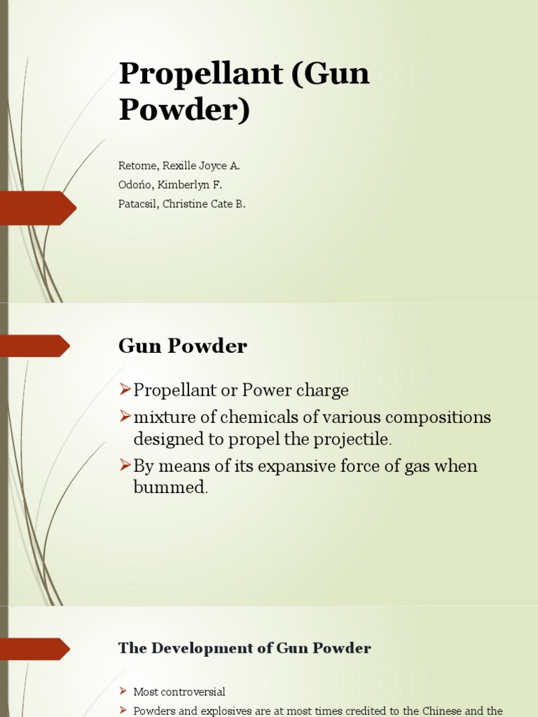 Propellant Gun Powder | PDF | Gunpowder | Explosion