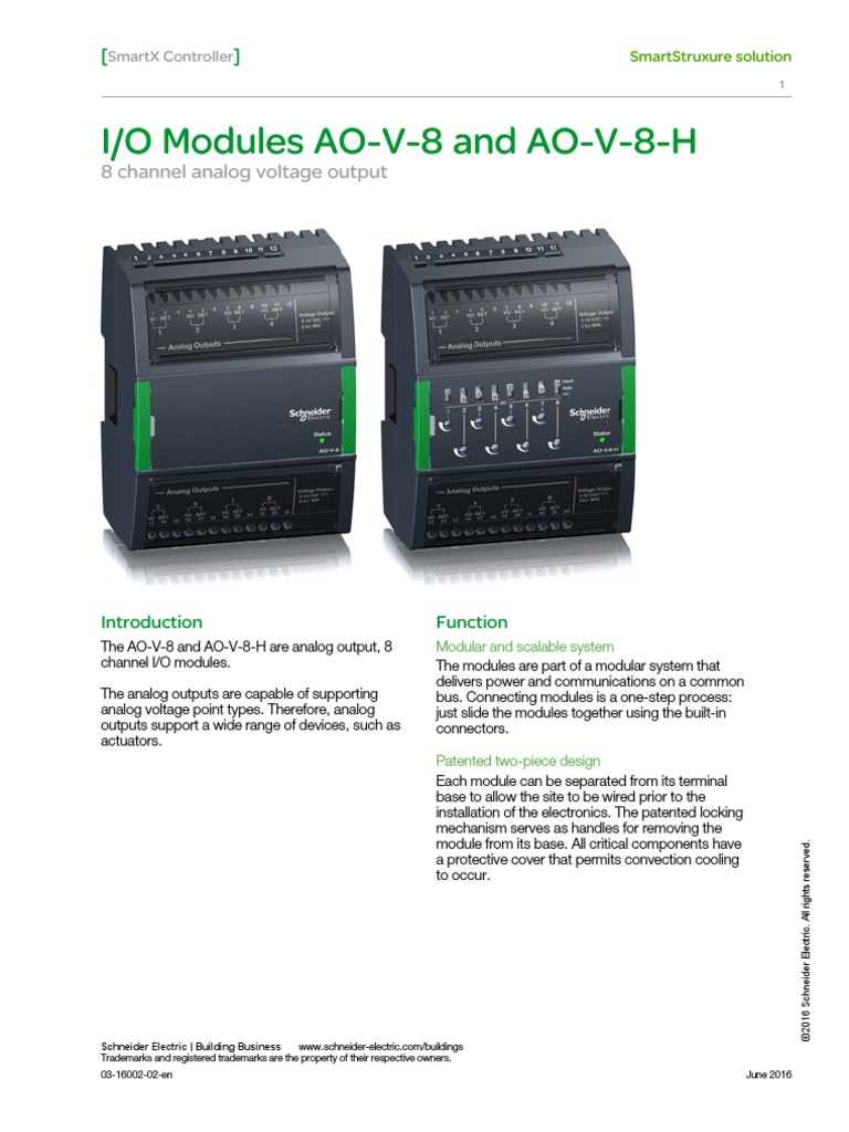 IO Modules AO-V-8 and AO-V-8-H Specification Sheet | PDF | Computer ...