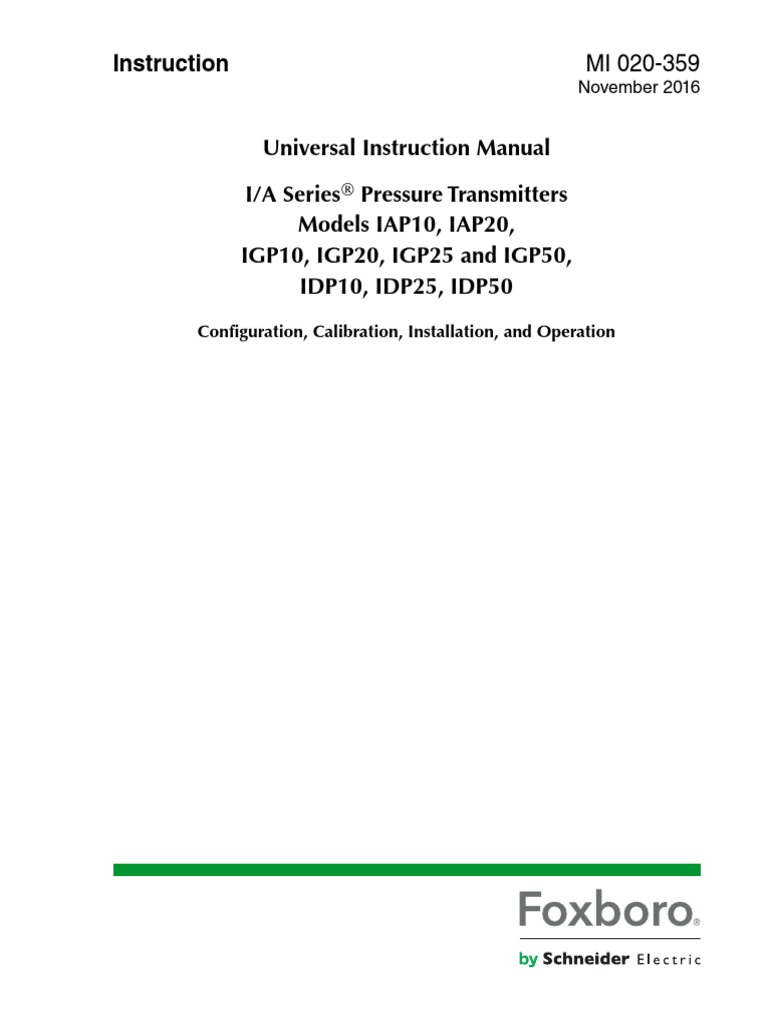 FOXBORO | PDF | Stainless Steel | Pressure Measurement
