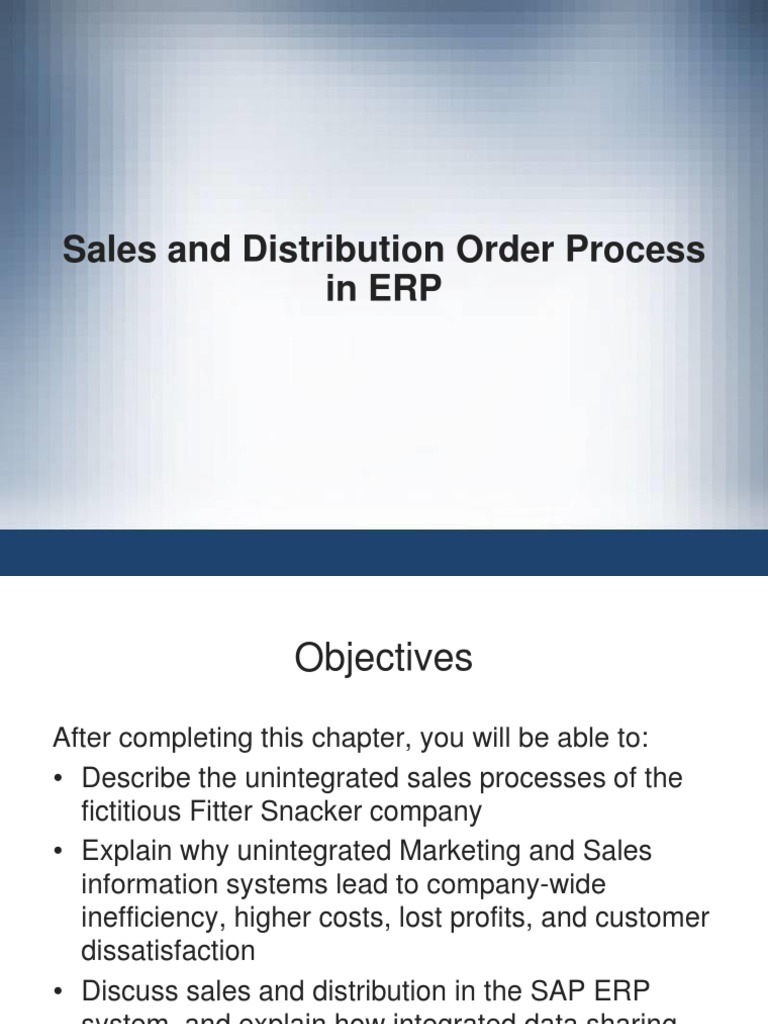 SAP ERP Sales and Distribution Overview | PDF | Customer Relationship ...