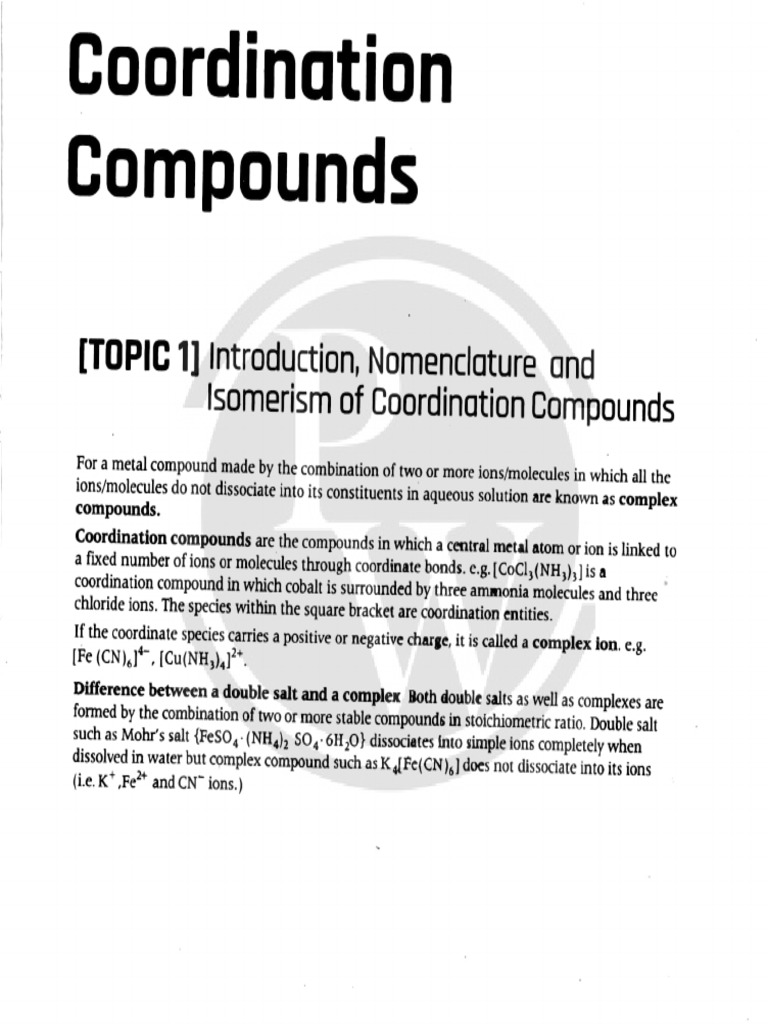 Coordination Compounds | PDF