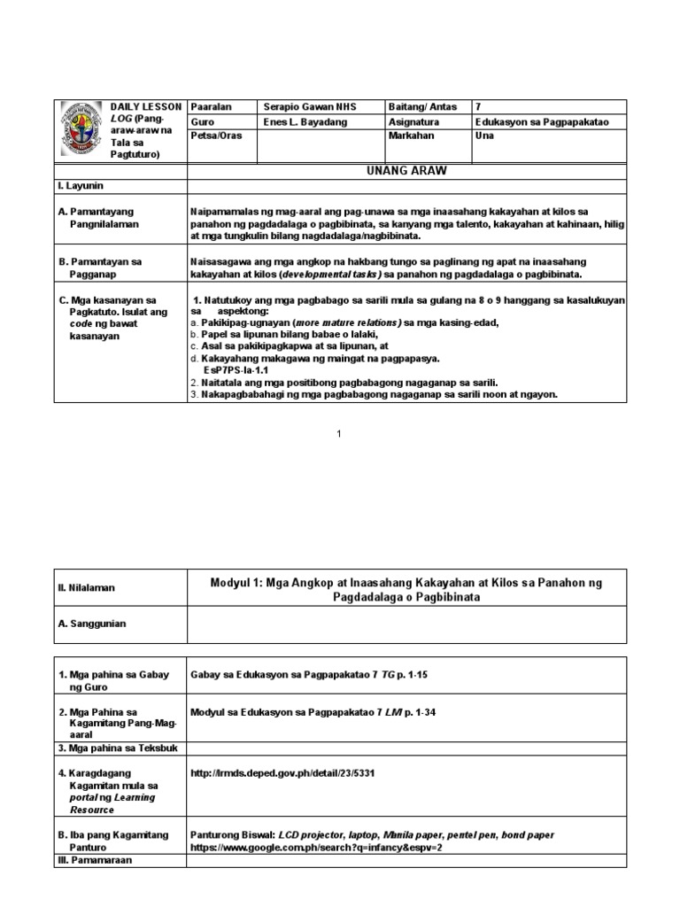 EsP DLL 7 Mod 1 Jen | PDF
