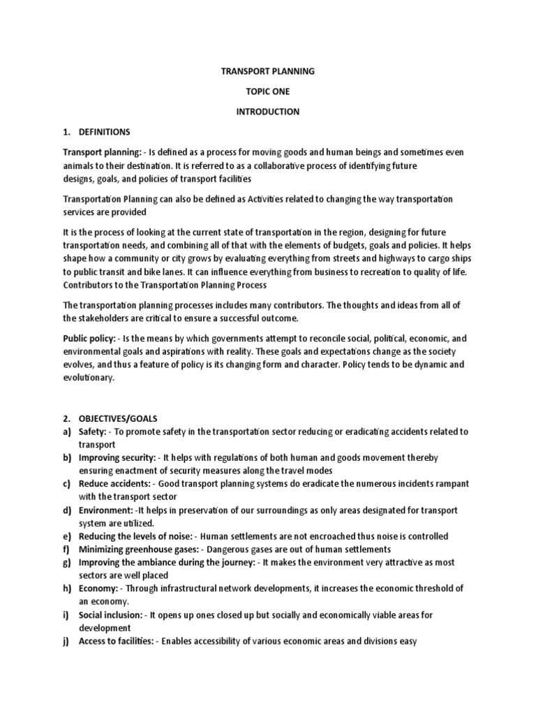Transport Planning | PDF | Transport | Containerization